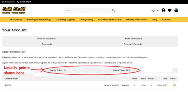 Our Loyalty Points System - snmstuff.co.uk