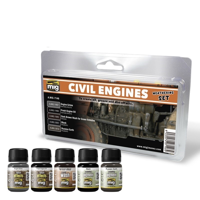 Mig Ammo Weathering Set - Civil Engines Weathering Set - snmstuff.co.uk