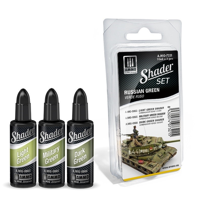 Mig Ammo Shader Set A.MIG-7321 Russian Green - snmstuff.co.uk