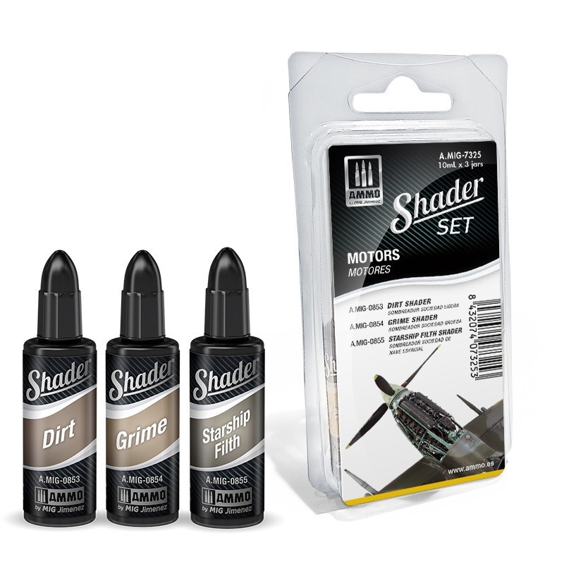 Mig Ammo Shader Set A.MIG-7325 Motors - snmstuff.co.uk