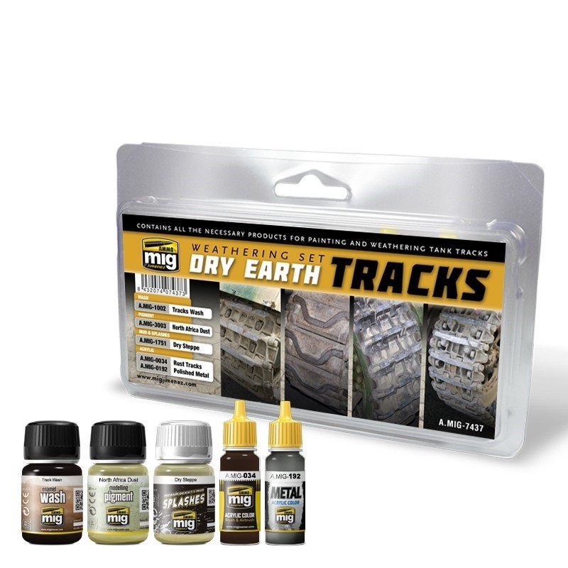 Mig Ammo Weathering Set - Dry Earth Tracks - snmstuff.co.uk