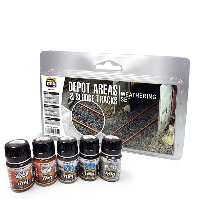 Mig Ammo Depot Areas - Sludge Tracks Weathering Set - snmstuff.co.uk