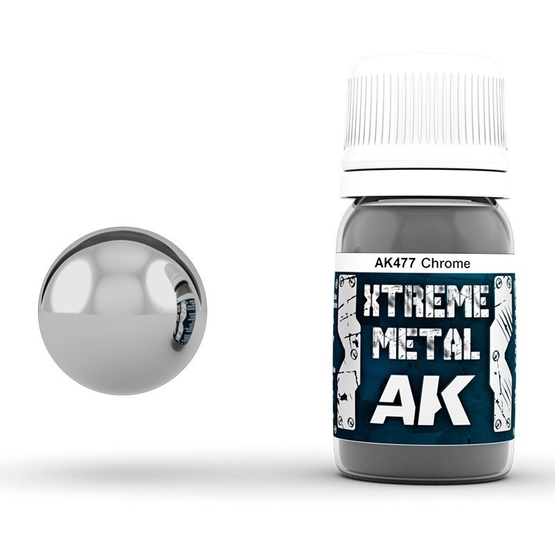 AK Interactive - Xtreme Metal Paints - Chrome - snmstuff.co.uk