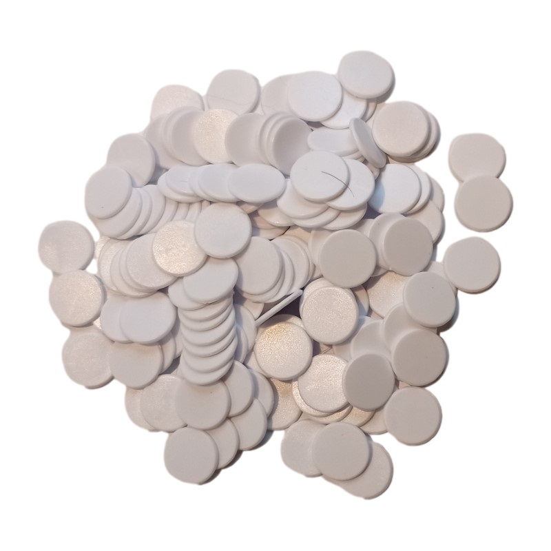 16mm Counters - 50g Pack - White - snmstuff.co.uk