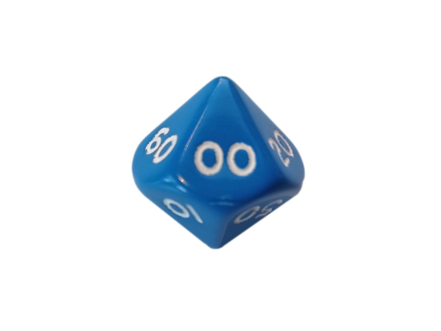 Opaque Blue D10 00-90 Percentile Polydice - snmstuff.co.uk