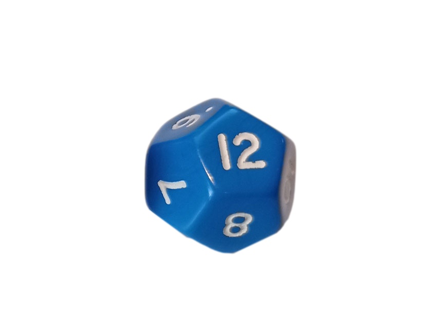 Opaque Blue D12 12-Sided Polydice - snmstuff.co.uk