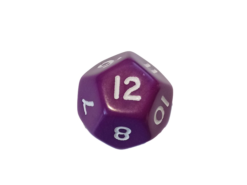 Opaque Purple D12 12-Sided Polydice - snmstuff.co.uk