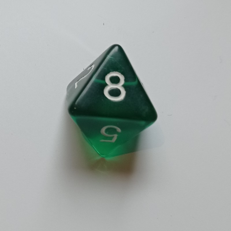 Gem Green D8 8-Sided Polydice - snmstuff.co.uk