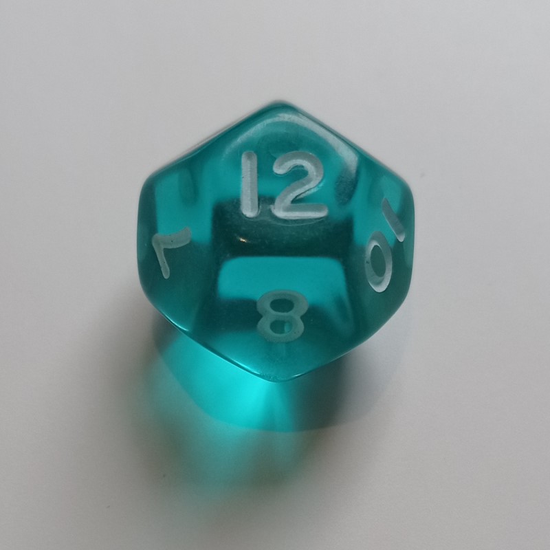 Gem Aqua D12 12-Sided Polydice - snmstuff.co.uk