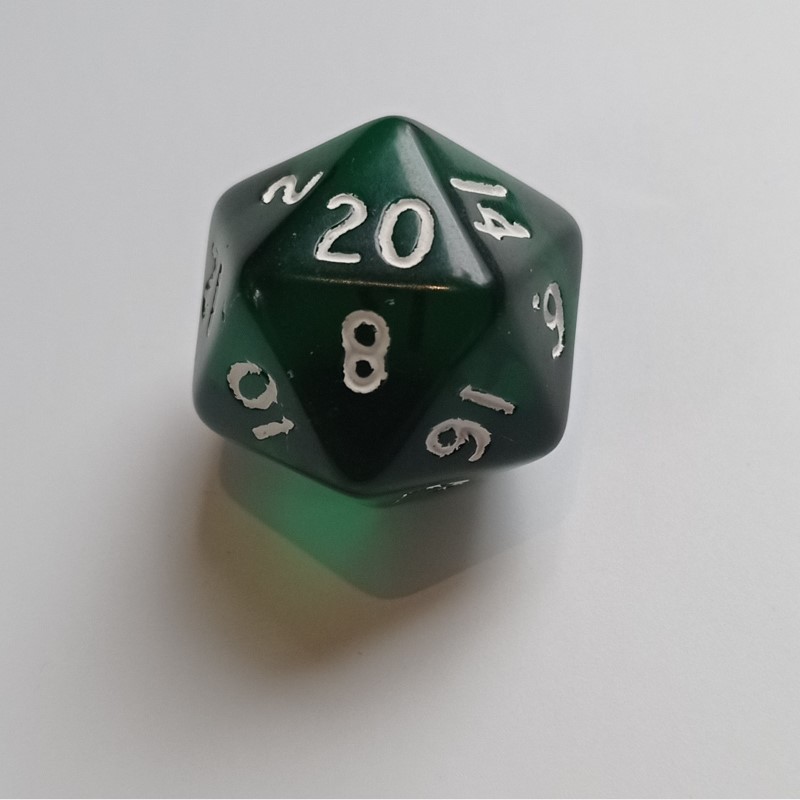 Gem Green D20 20-Sided Polydice - snmstuff.co.uk