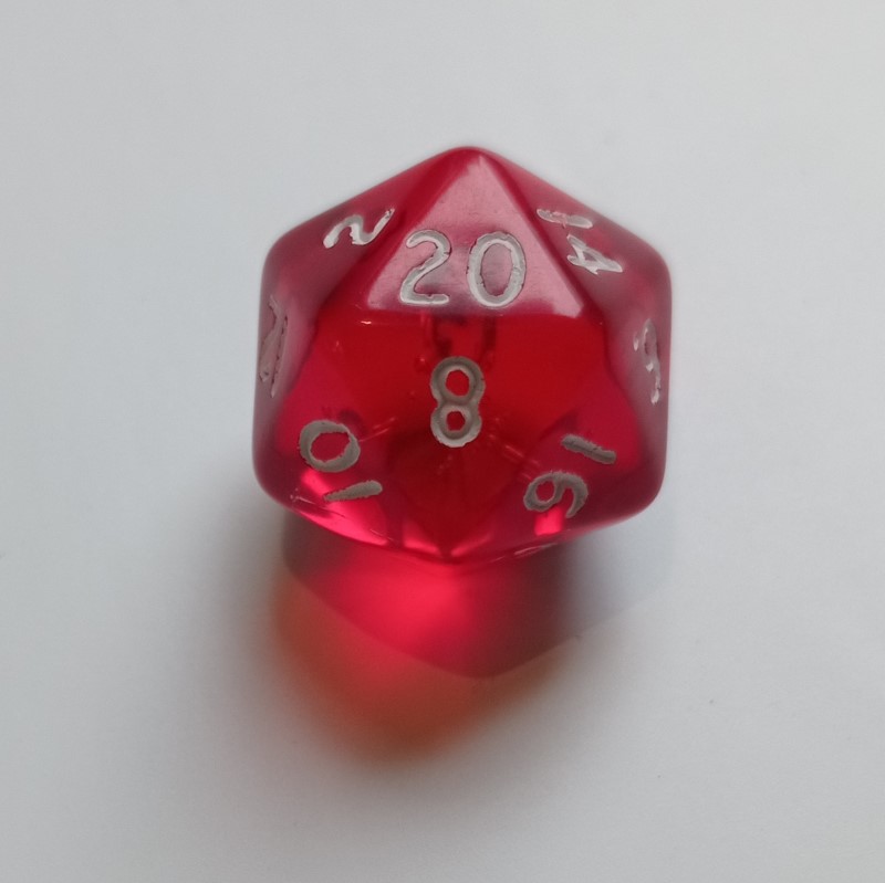 Gem Red D20 20-Sided Polydice - snmstuff.co.uk