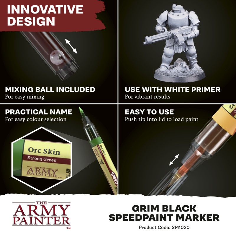 Army Painter Speedpaint Marker - Grim Black - snmstuff.co.uk