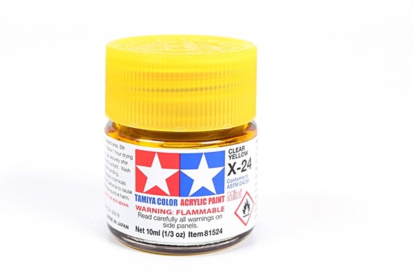 TAM81524 Tamiya Acrylics 10ml - X-24 Clear Yellow - snmstuff.co.uk