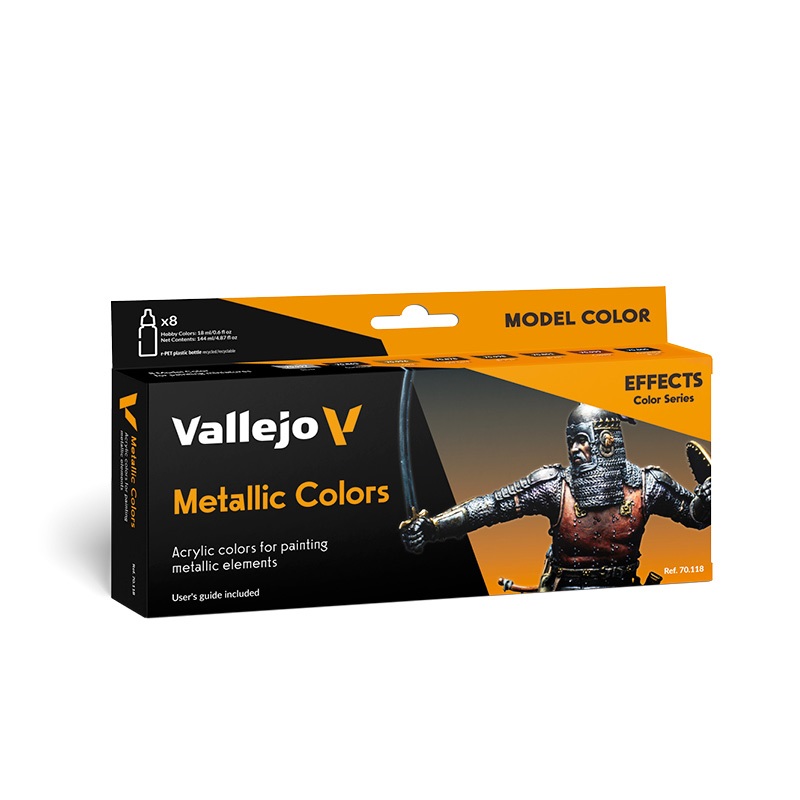Vallejo Model Color Set - Metallics (x8) - snmstuff.co.uk