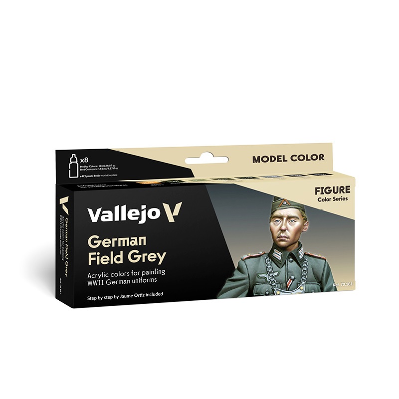 Vallejo Model Color Set - German Field Grey Uniform Paint Set ...